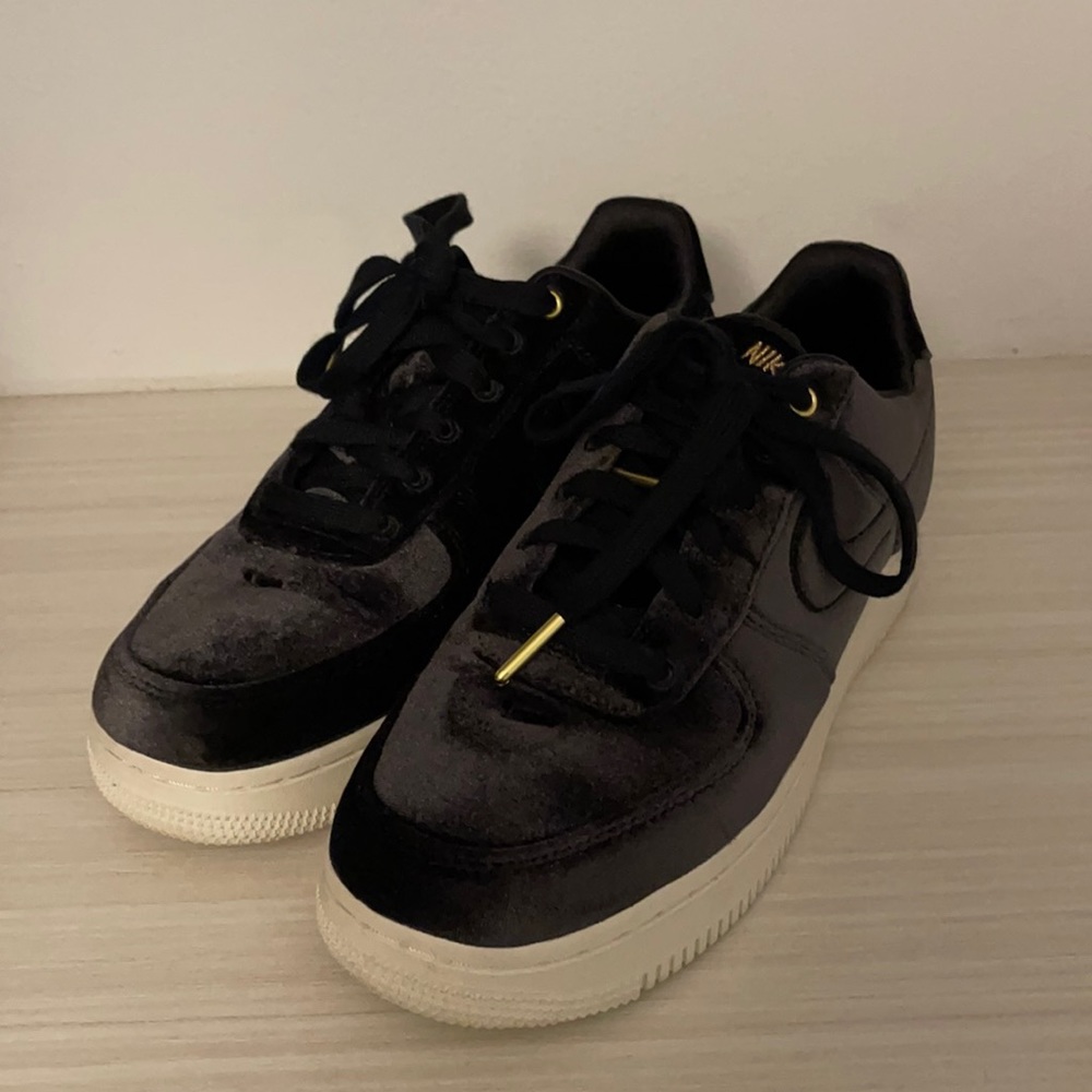 Nike Black Velvet Air Force 1s Women’s Sneaker - Gem